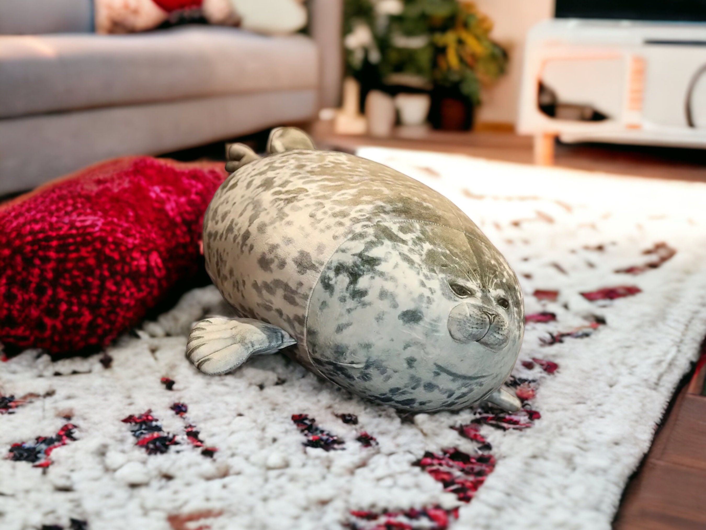 Seal Plush, Weighted Stuffed Animal, Japanese Seal Stuffed Animal, Seal ...
