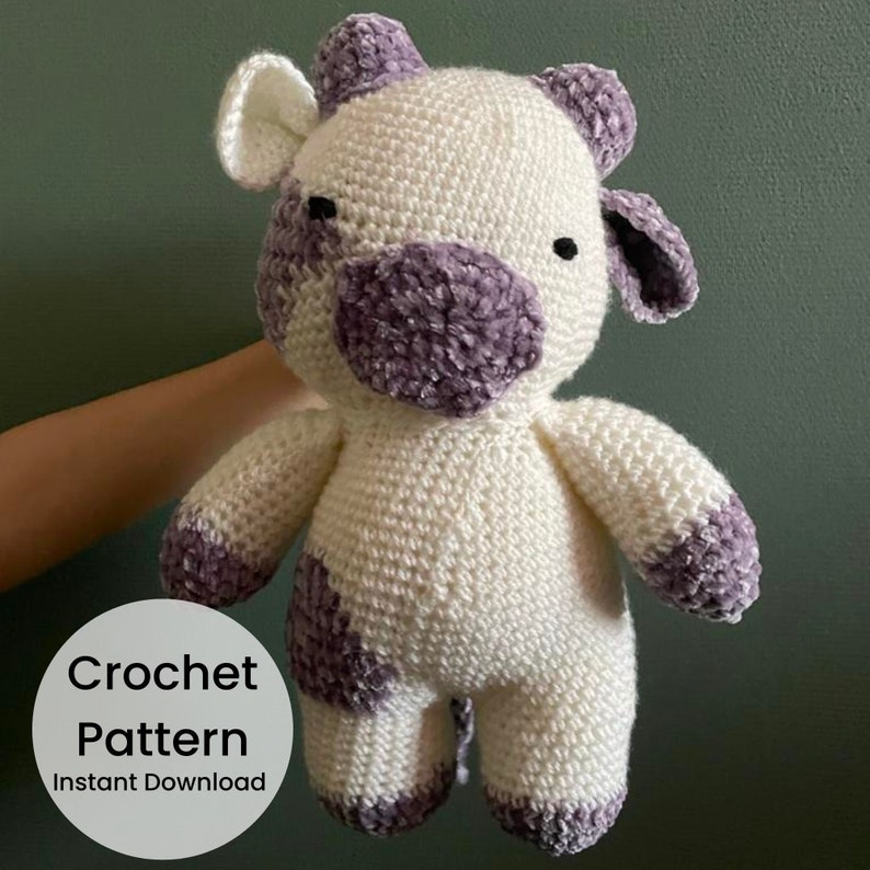 Patrón de vaca grande y lindo en crochet - Etsy México