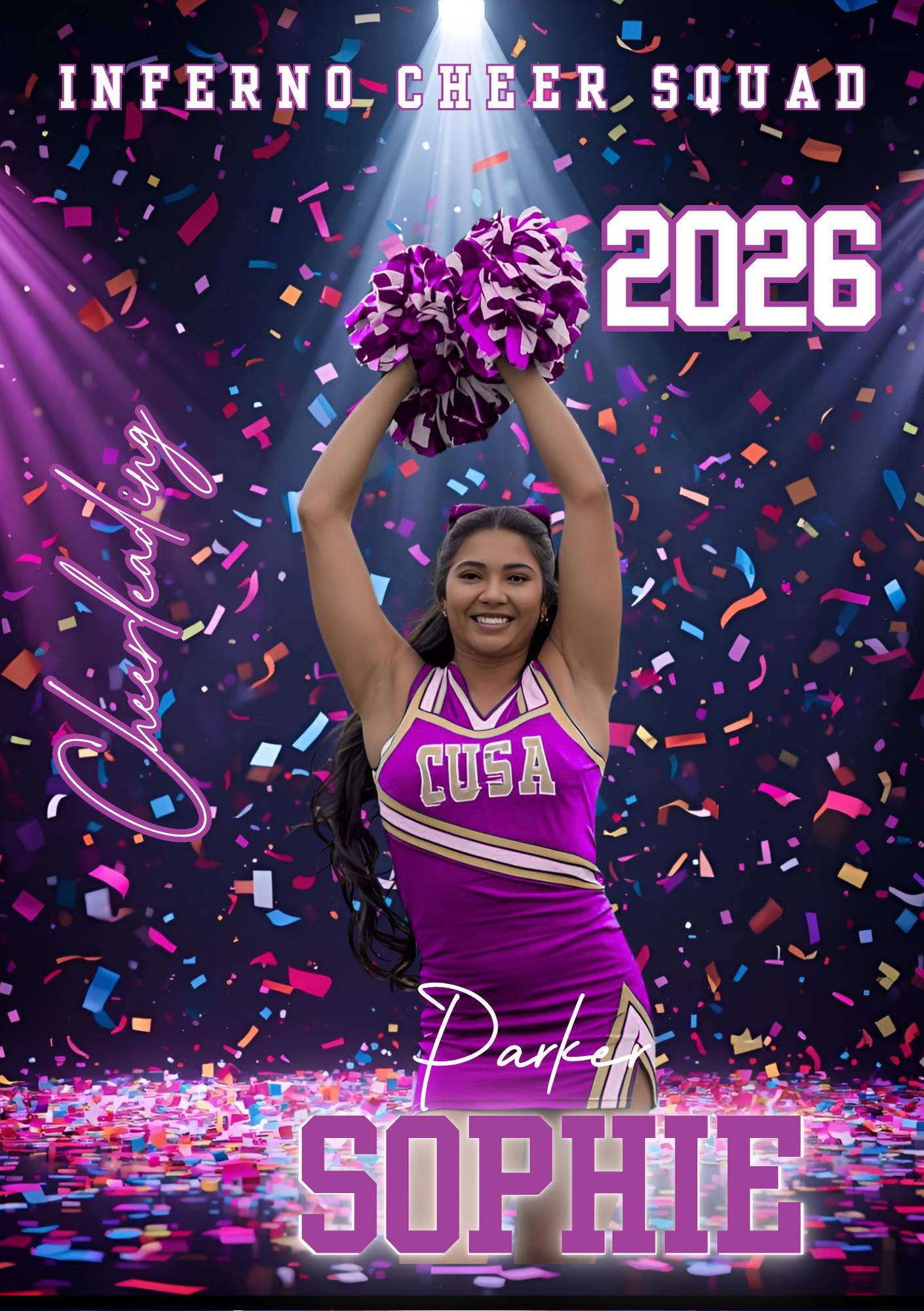 Cheerleader Poster Templates, Senior Night Banner, Sports Team (canva ...