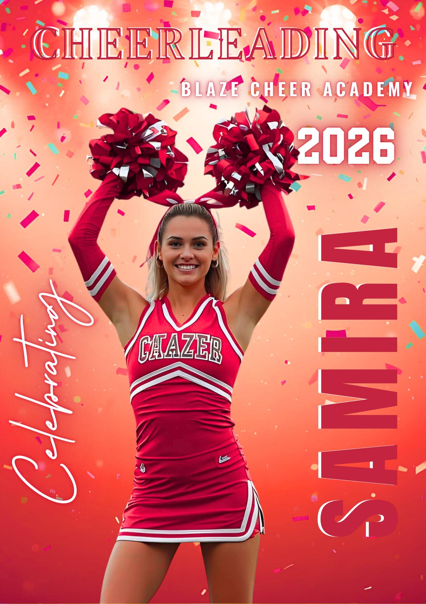 Cheerleader Poster Templates, Senior Night Banner, Sports Team (canva ...
