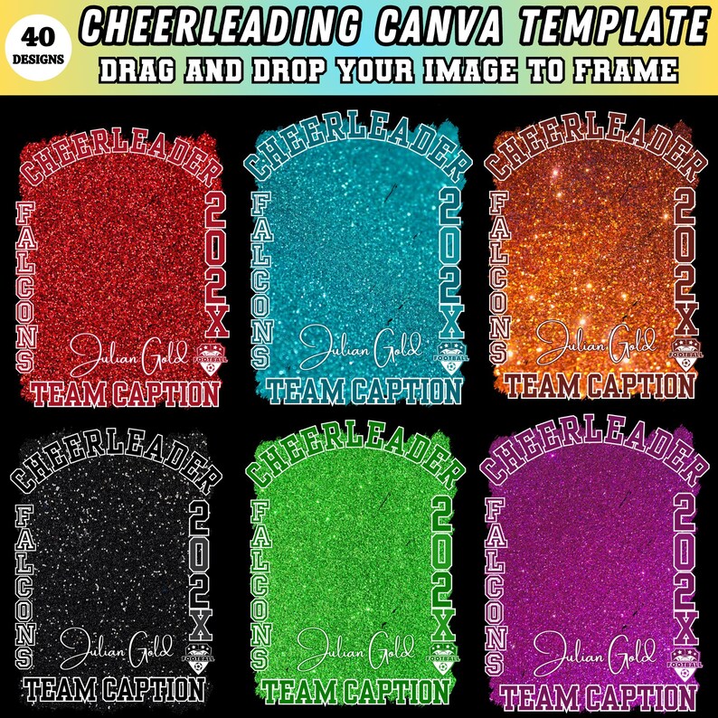 Cheerleading Canva Editable Template, Sports Photography Templates,40 ...