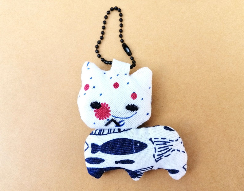 Handmade Plush Toy: Plushie Keychain / Adorable Cat Keychain ...