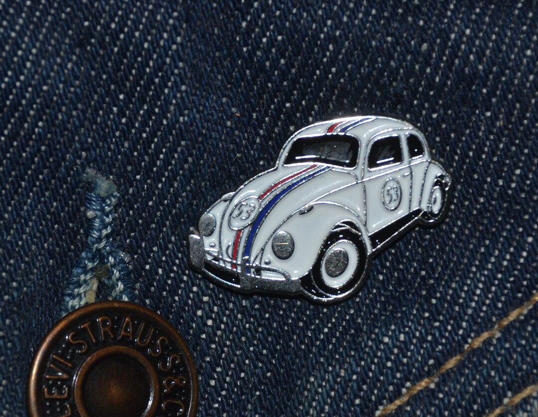 VW Beatle 53, Herbie Herbyvw Beetle max.dim 25 Mm Enamel Metal Lapel ...