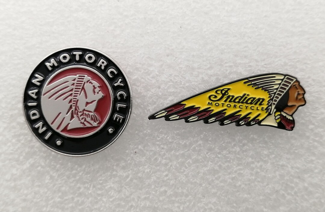 Indian Motorcycle Pin - Round Logo (max.dim 25 Mm) OR Indian Chief Head ...