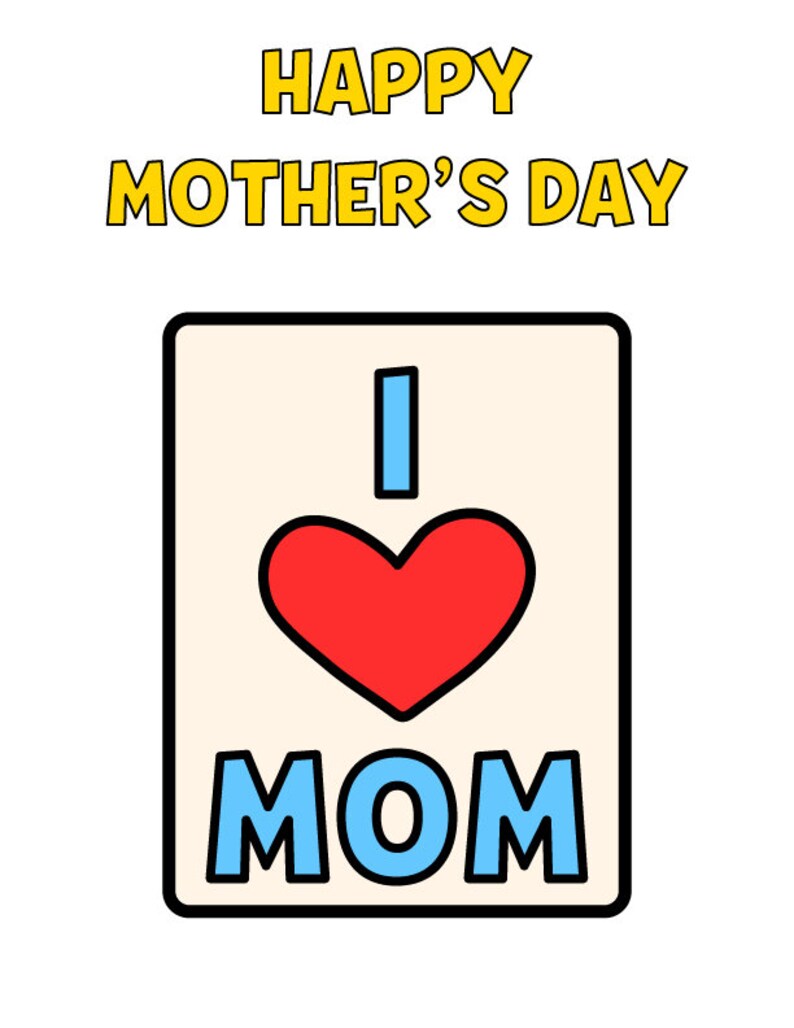 Mother's Day Card Easy DIY Simple Cut and Paste Craft Worksheets for ...