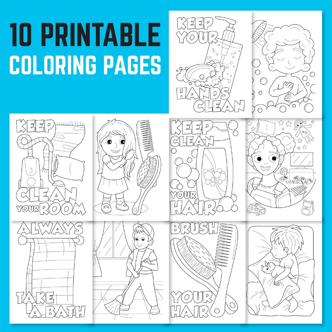 Coloring Pages for Kids Personal Hygiene 2 - Etsy
