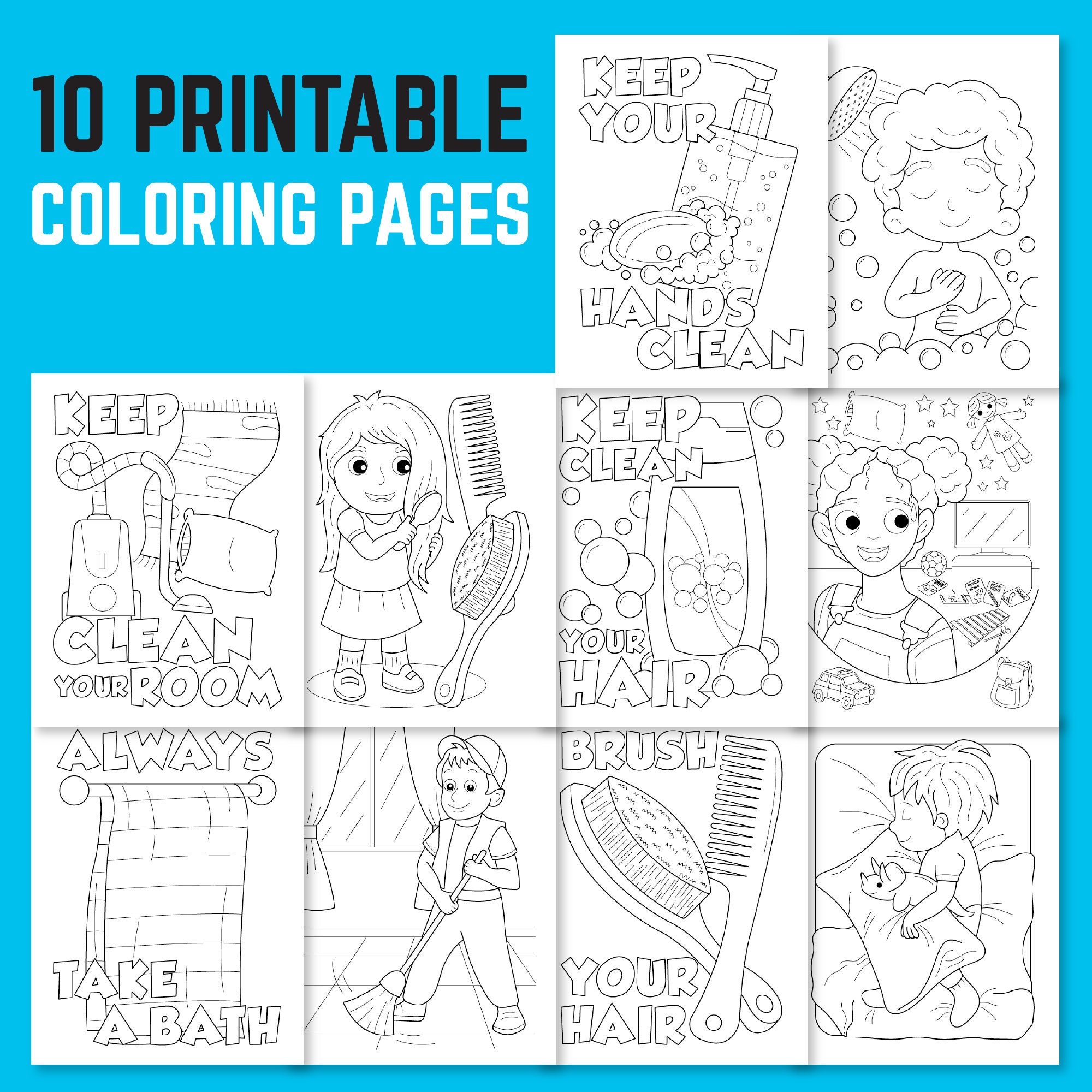 Coloring Pages for Kids Personal Hygiene 2 - Etsy