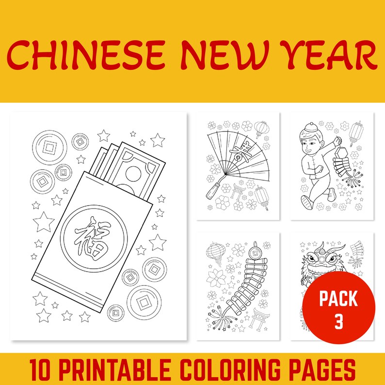 Chinese New Year Coloring Pages 2024 Printable
