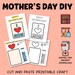 Mother's Day Card Easy DIY Simple Cut and Paste Craft Worksheets for ...