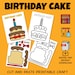 Birthday Cake Cut and Paste Paper Craft Worksheets for Kids | Printable ...