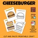 Cheeseburger Cut and Paste Easy Fun Craft Worksheets for Kids ...