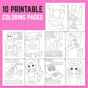 Coloring Pages for Kids Personal Hygiene 3 - Etsy