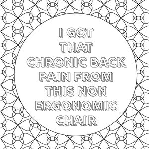 30 Back & Body Hurts Funny Printable Pdf Adult Coloring Pages for Back ...