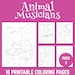 Farm Animal Musicians Coloring Pages Pack 3 - Etsy
