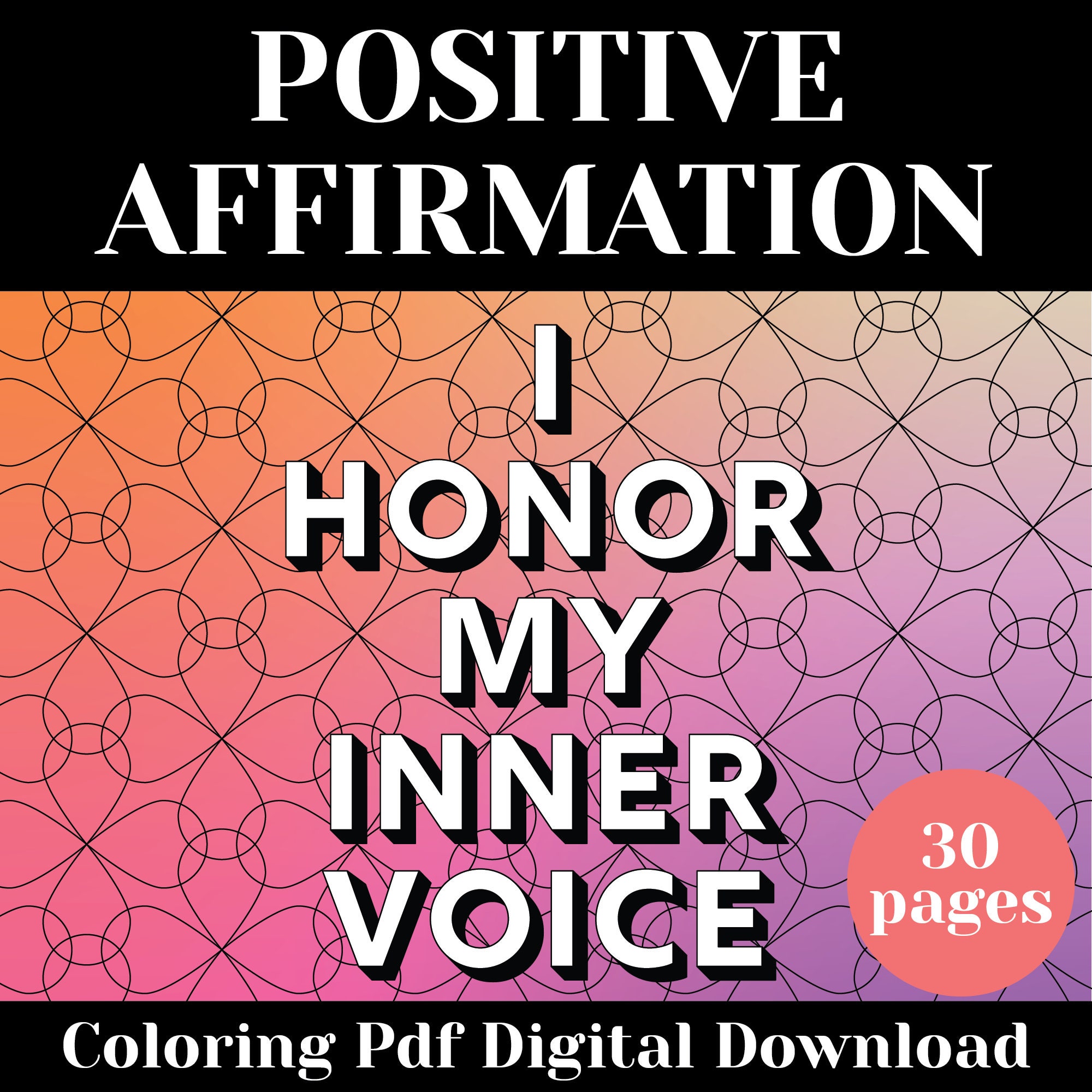 Positive Affirmation Coloring Pages Printable Pdf Pack 1 - Etsy