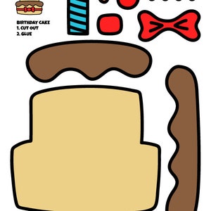 Birthday Cake Cut and Paste Paper Craft Worksheets for Kids | Printable ...
