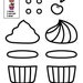 Cupcake Cut and Paste Craft Coloring Worksheets for Kids | Printable US ...