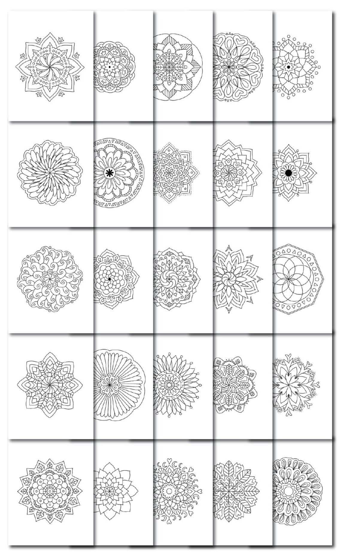25 Simple Mandala Circle Focus Coloring Pages - Etsy