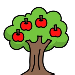 Apple Tree Cut and Paste Craft Coloring Worksheets for Kids | Printable ...