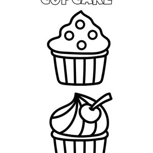 Cupcake Cut and Paste Craft Coloring Worksheets for Kids | Printable US ...