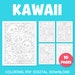 Coloring Pages for Kids Kawaii Doodle Cartoon Characters Coloring Pack ...