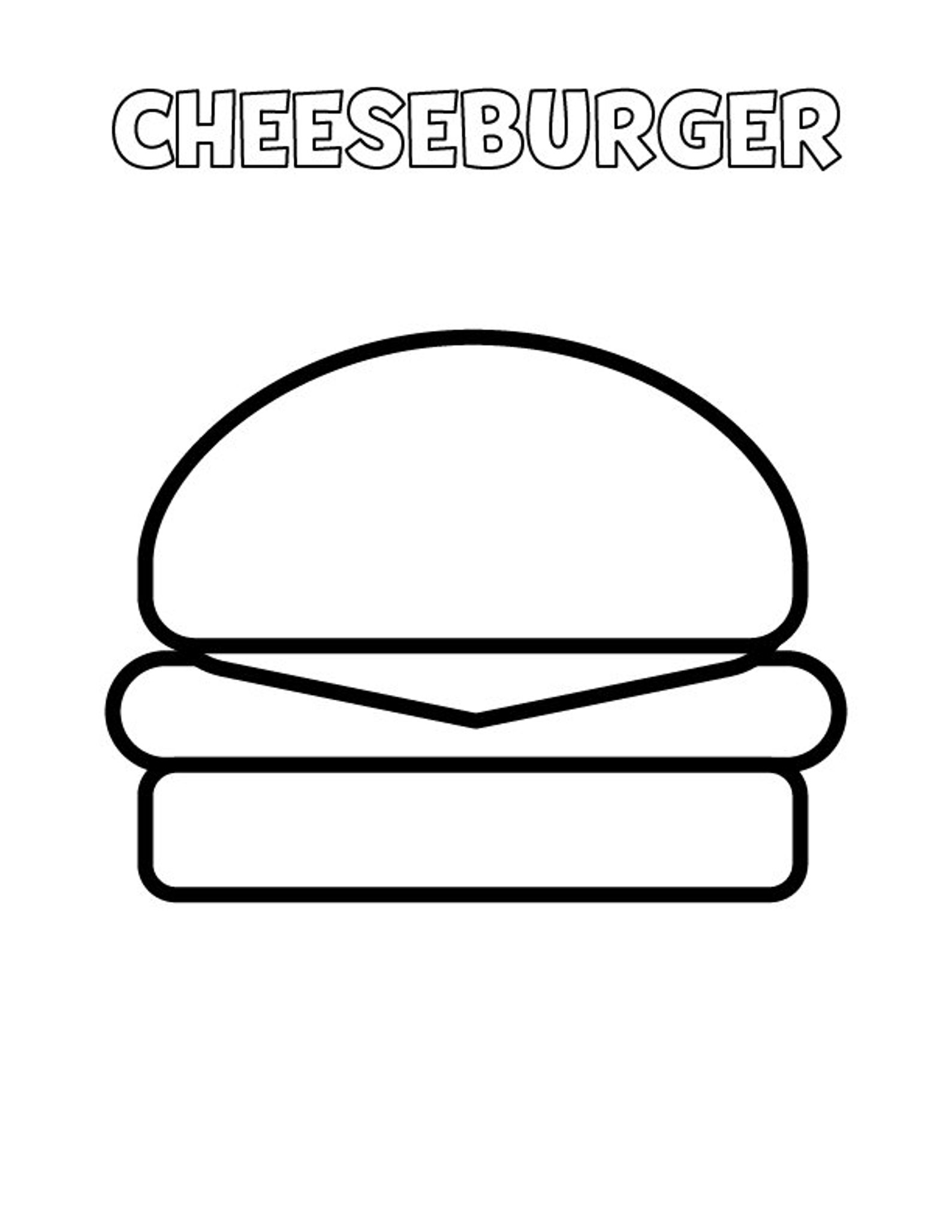 Cheeseburger Cut and Paste Easy Fun Craft Worksheets for Kids ...