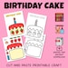 Strawberry Birthday Cake Cut and Paste Paper Fun Easy Craft Worksheets ...