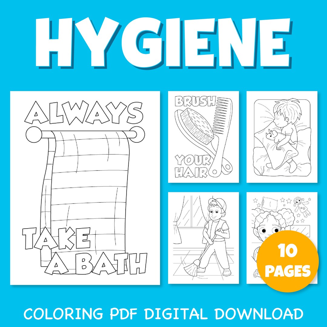 Coloring Pages for Kids Personal Hygiene 2 - Etsy