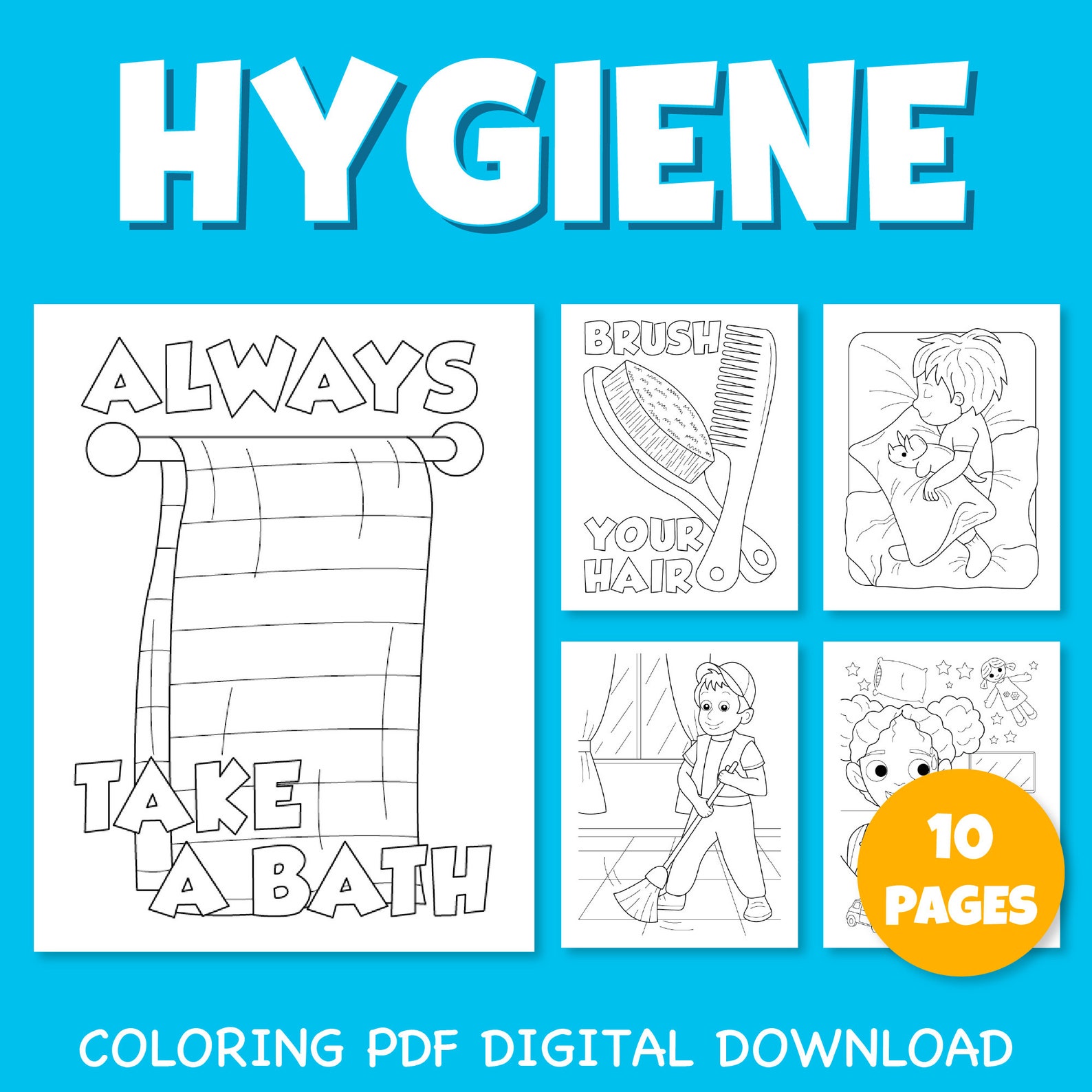 Coloring Pages for Kids Personal Hygiene 2 - Etsy