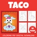 Taco Coloring Pages for Kids Pack 3 - Etsy