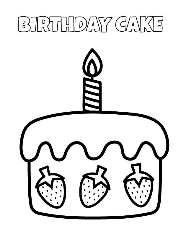 Strawberry Birthday Cake Cut and Paste Paper Fun Easy Craft Worksheets ...