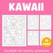 Coloring Pages for Kids Kawaii Doodle Cartoon Characters Coloring Pack ...