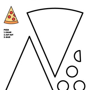 Pizza Cut and Paste Paper Craft Worksheets for Kids | Printable US ...