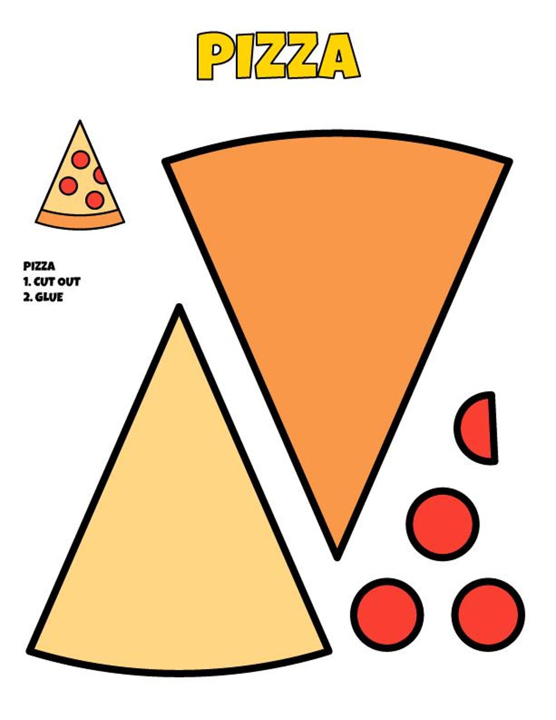 Pizza Cut and Paste Paper Craft Worksheets for Kids | Printable US ...