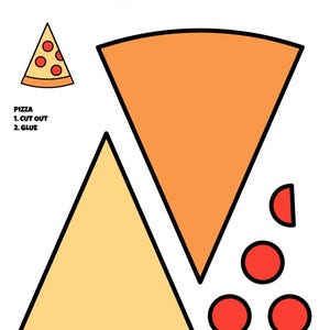 Pizza Cut and Paste Paper Craft Worksheets for Kids | Printable US ...