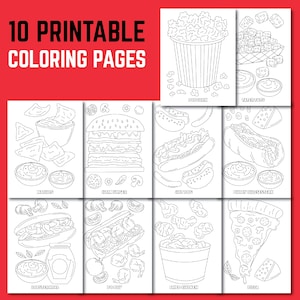 My Favorite Food Coloring Pages for Kids Printable Digital .pdf Pack 2 ...