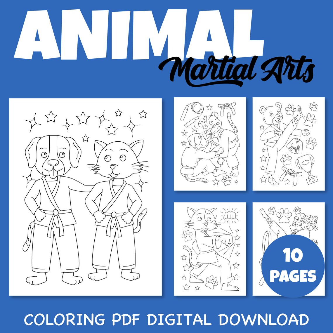 Animal Martial Arts Printable Sheet Pdf Back to School Coloring Pages ...