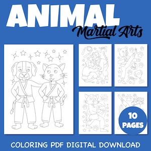 Animal Martial Arts Printable Sheet Pdf Back to School Coloring Pages ...