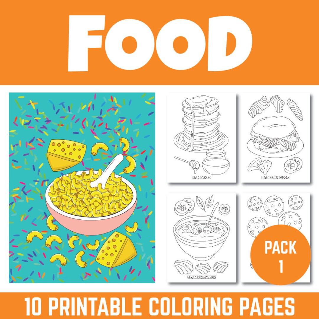 My Favorite Food Coloring Pages for Kids Printable Digital - Etsy