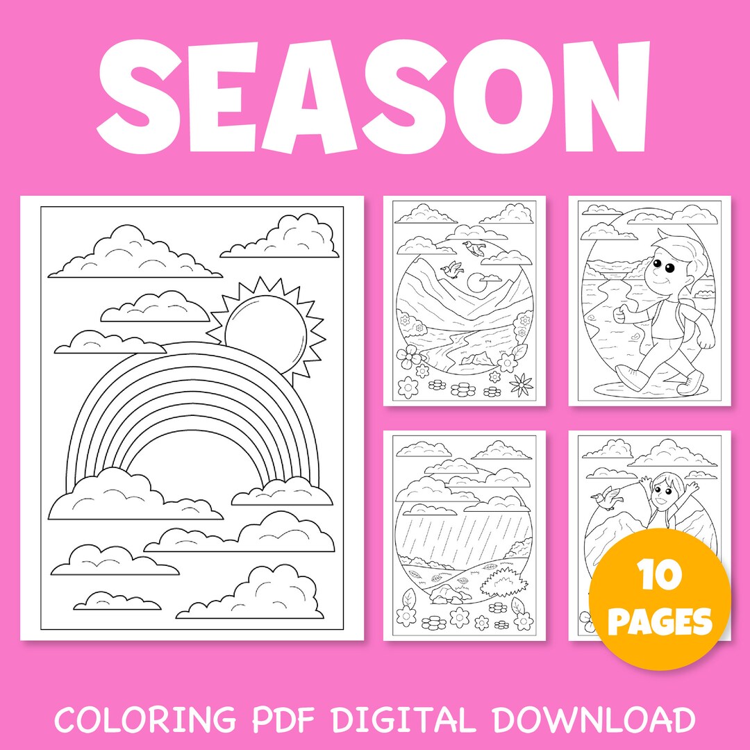 Coloring Pages for Kids Weather and Seasons Pack 3 | Printable Pdf US ...