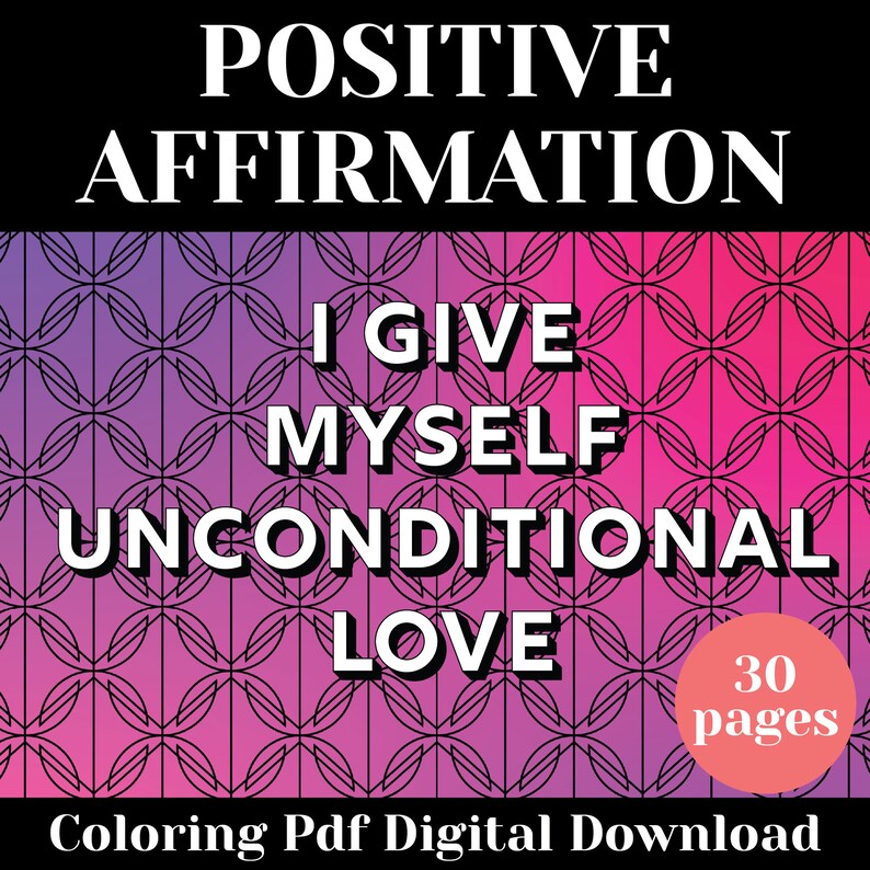 Positive Affirmation Printable .pdf Coloring Pages Pack 4 - Etsy