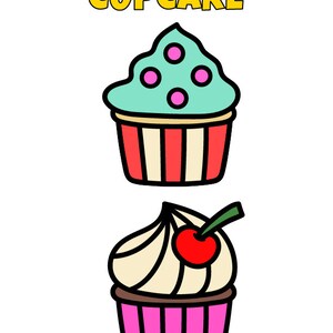 Cupcake Cut and Paste Craft Coloring Worksheets for Kids | Printable US ...