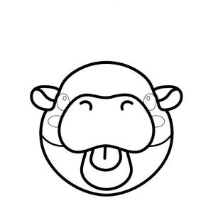 Hippo Cute Baby Animal Cut and Paste Paper Craft Worksheets for Kids ...