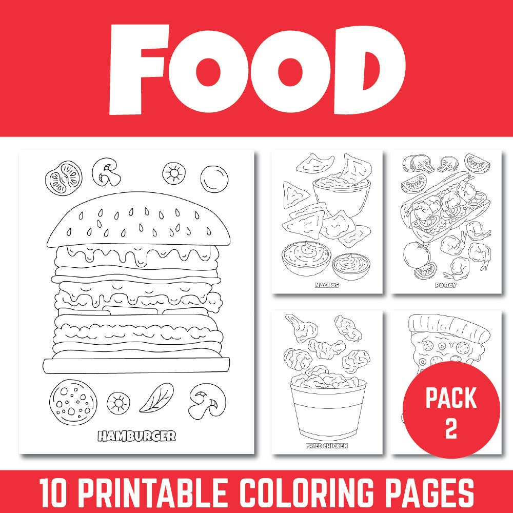 My Favorite Food Coloring Pages for Kids Printable Digital - Etsy