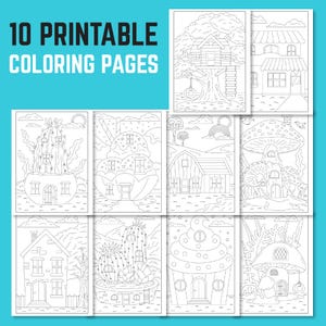 Miniature House Coloring Pages Pack 1 | Pdf Sheet Printable US Letter ...