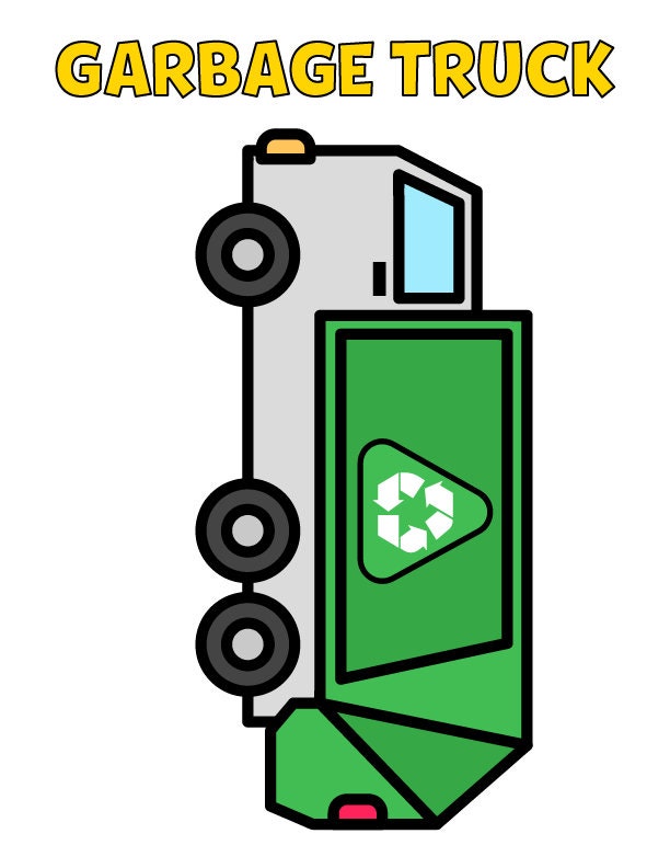 Garbage Truck Cut and Paste Craft Worksheets for Kids | Printable US ...