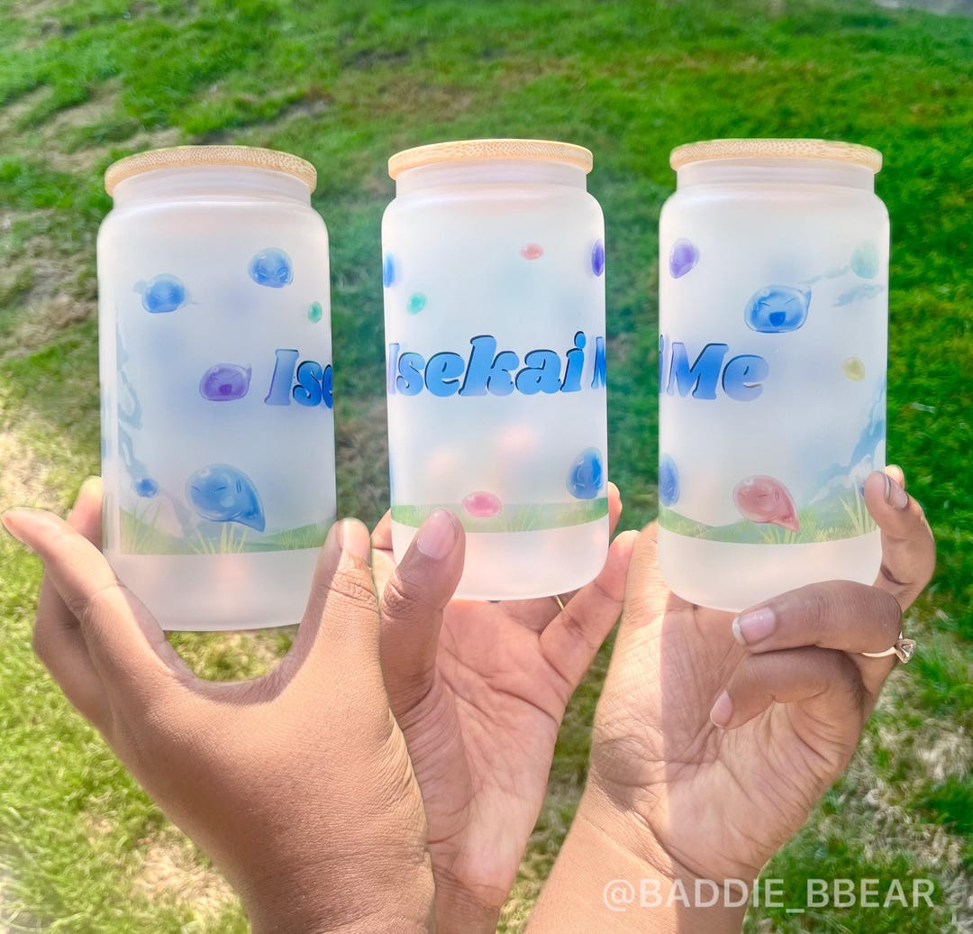 Isekai Me Slime Anime Cup 16oz Glass Cup With Reusable Straw for Anime ...