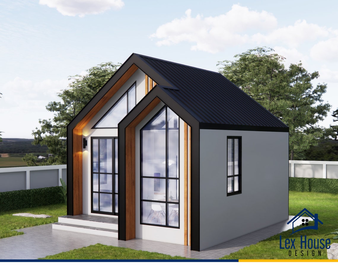 Small Modern House Plan, Small House Plan Design, 1 Bedroom and 1 ...