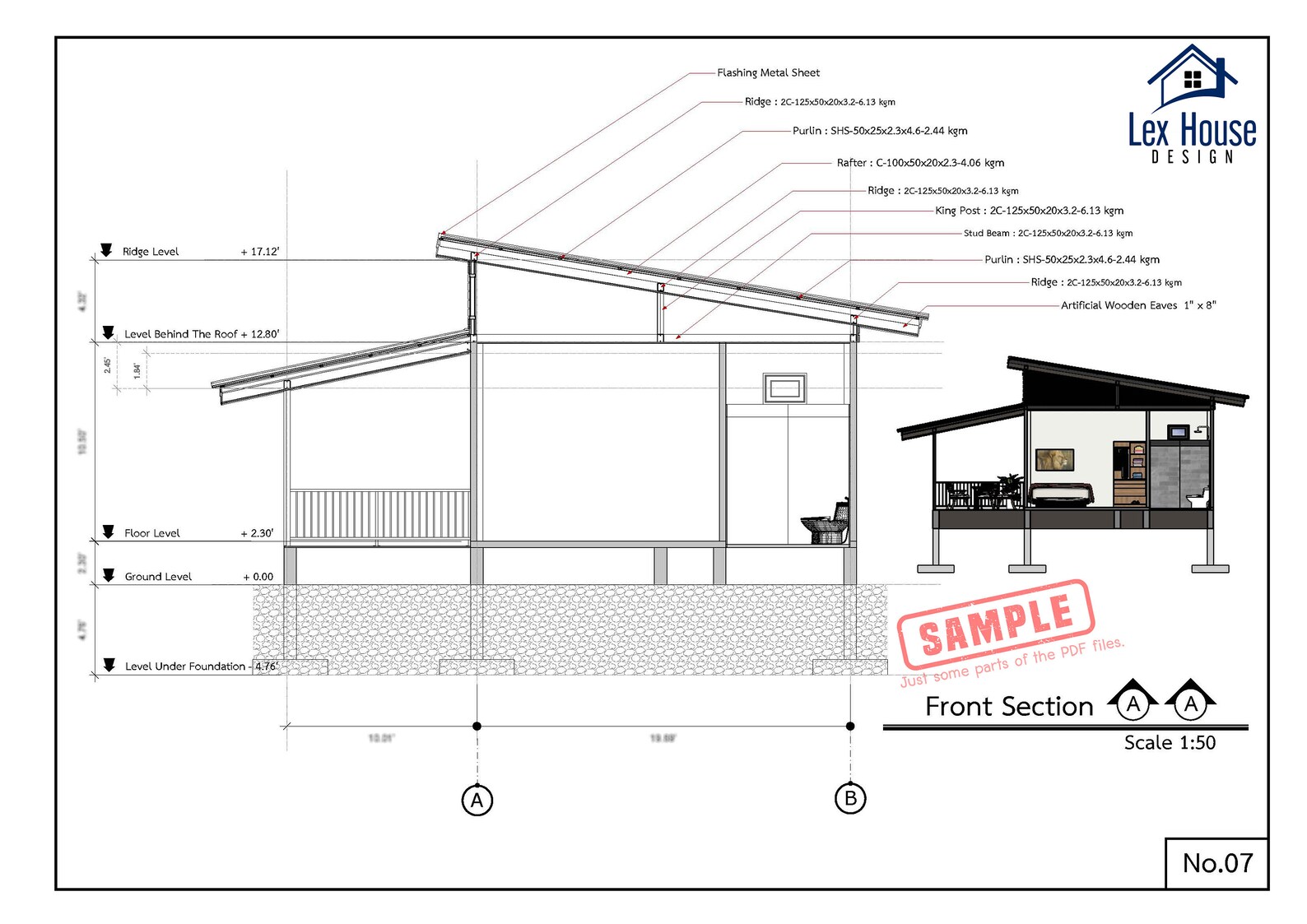 Tiny House Plan, Small House Plan Design, 1 Bedroom and 1 Bathroom ...