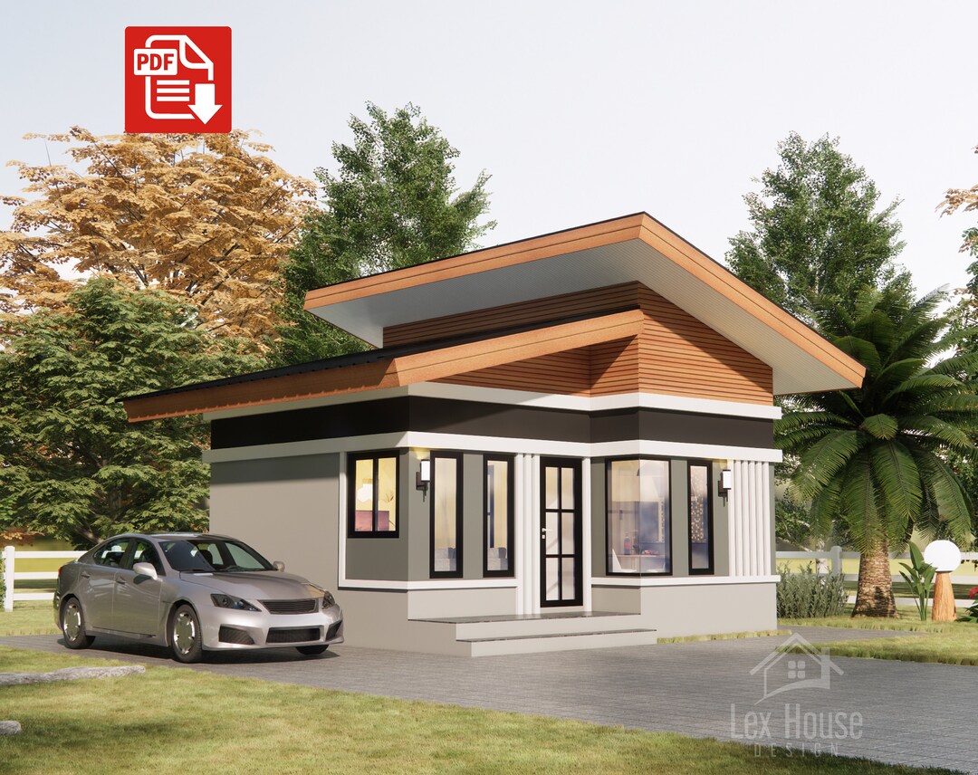 Small Modern House Plan, Small House Plan Design, 1 Bedroom and 1 ...